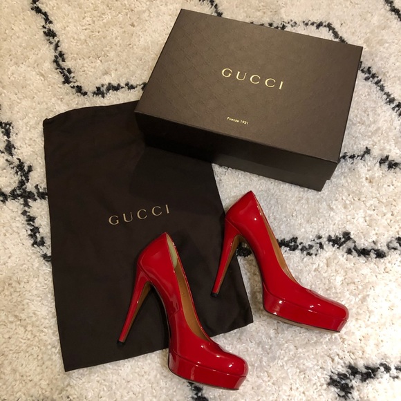 Gucci | Shoes | Gucci Red Vernice Crystal Tabasco Platform | Poshmark